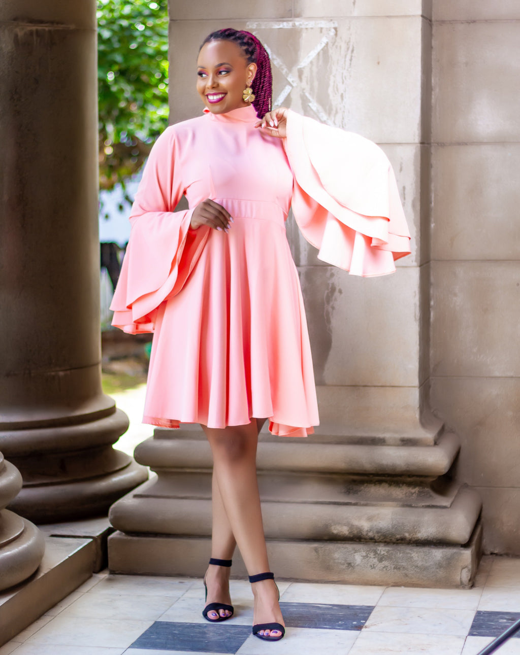 Lesos Dress - Peach – Olakira Craft